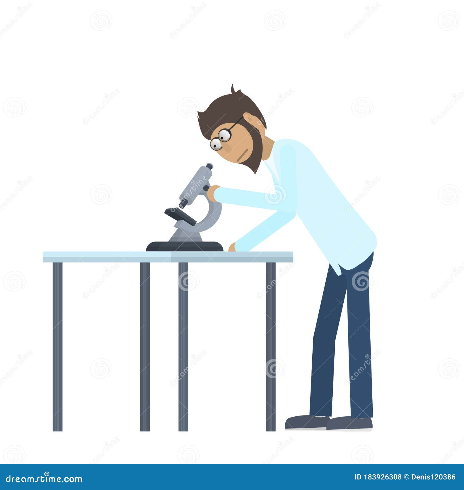 Scientist. Doctor, Looking through a Microscope. Research and ...