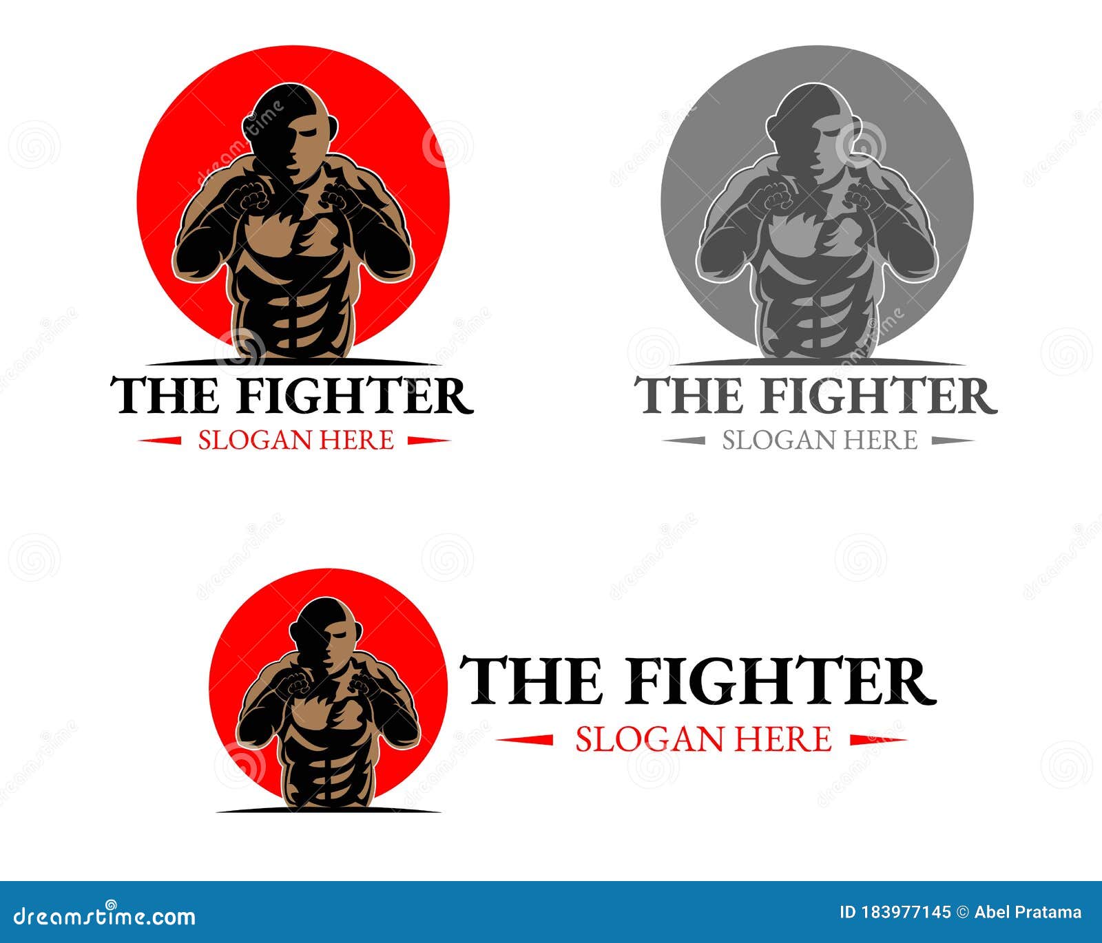 The Fighter Logo Mascot Template Stock Vector - Illustration of logo ...