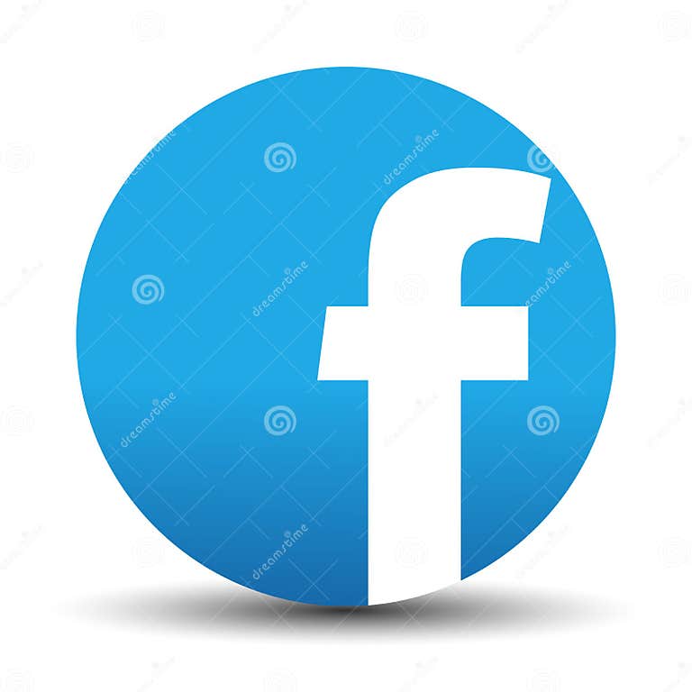 Facebook Circle Icon Logo Vector Button Design Isolated White. May 25 ...