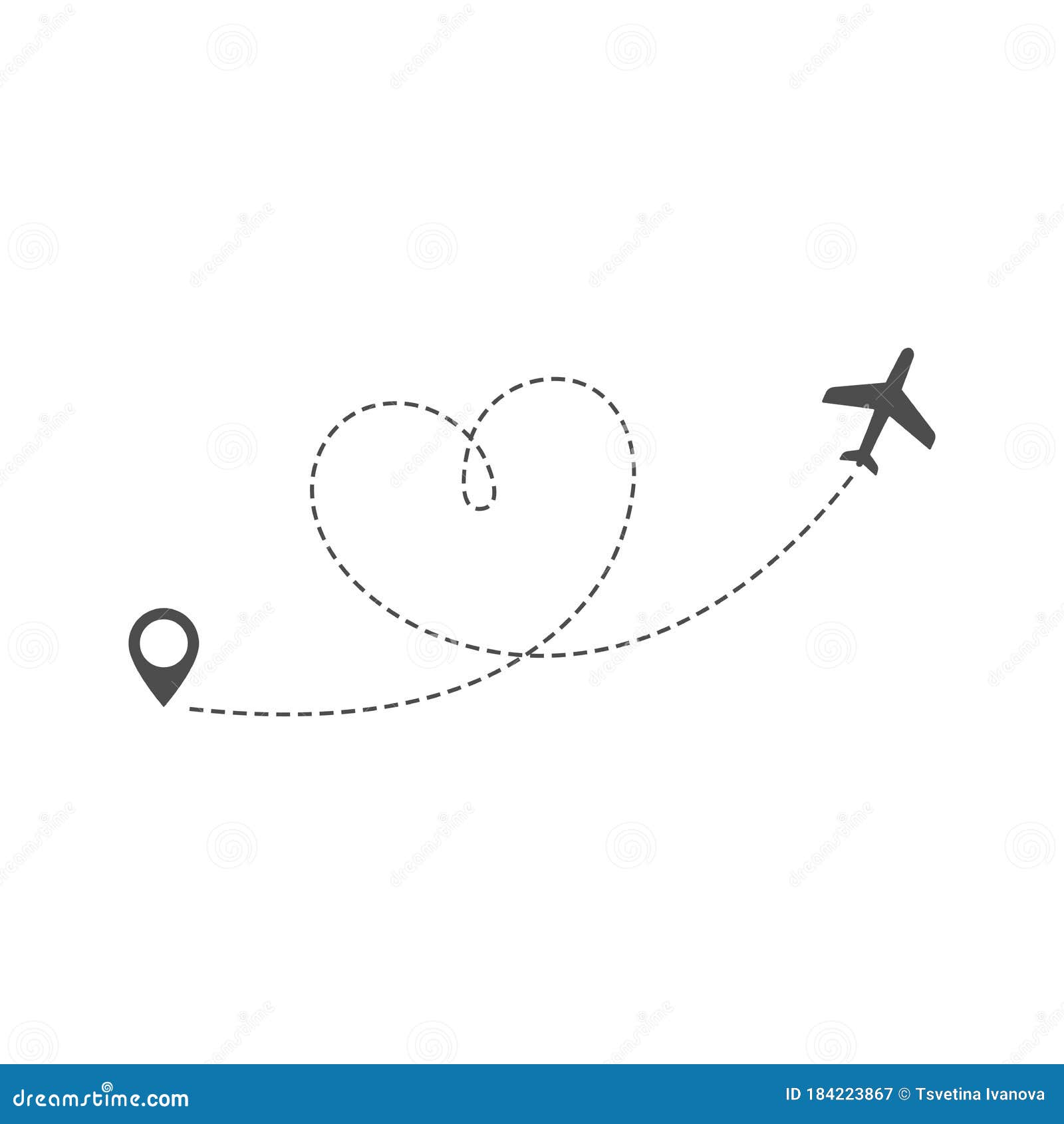 Flight Path Of The Aircraft On The Course From One Point To Another And ...