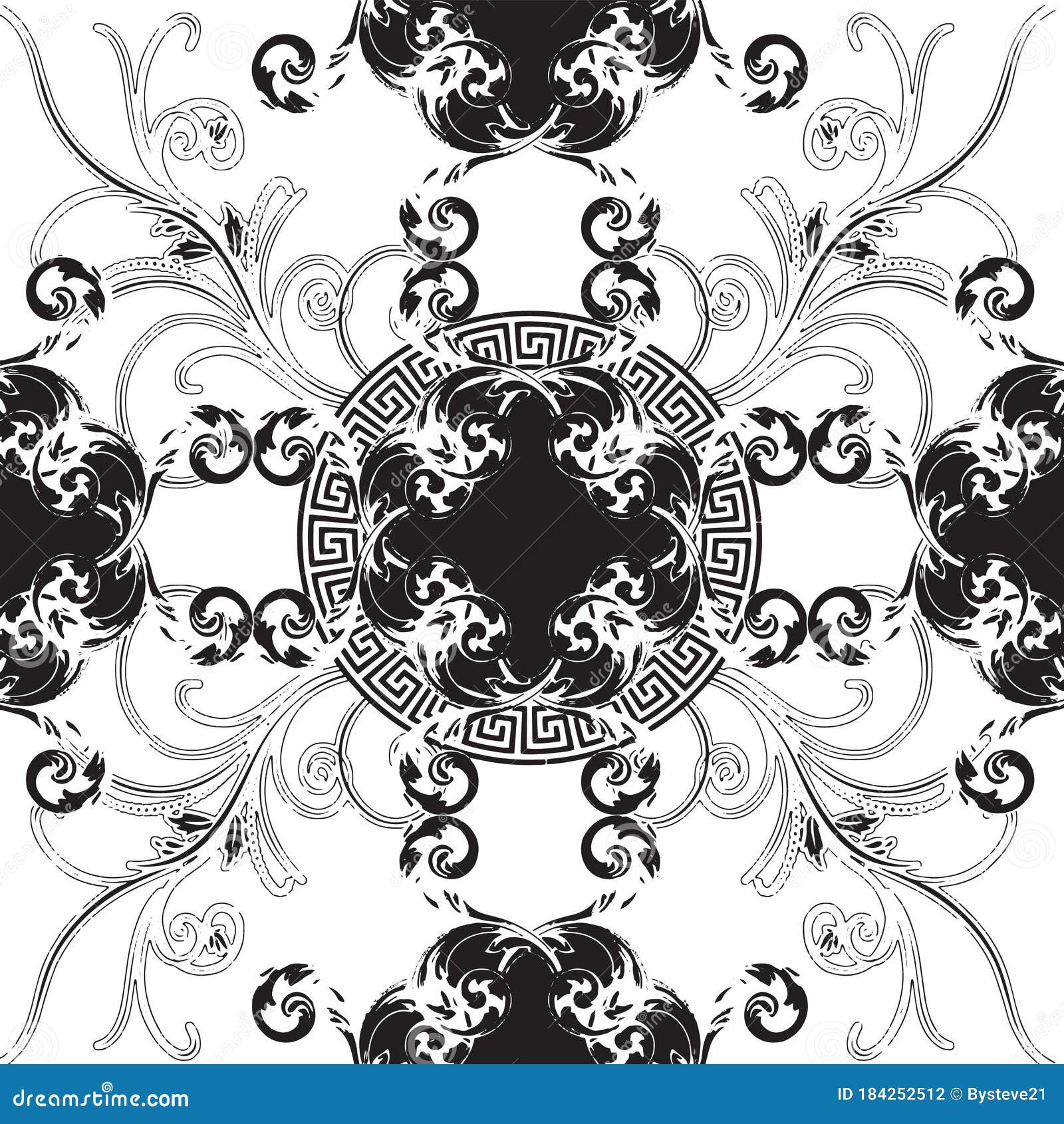 Versace Style Pattern Ready For Textile. Scarf Design For Silk Print ...
