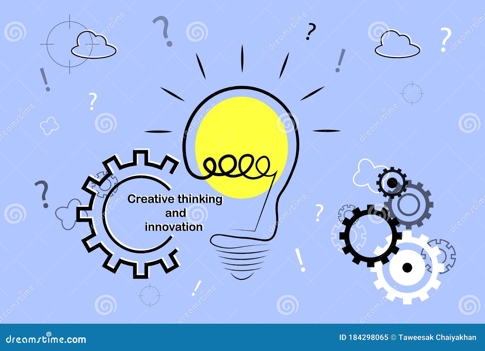 Creative Idea and Thinking in Science Stock Illustration - Illustration ...