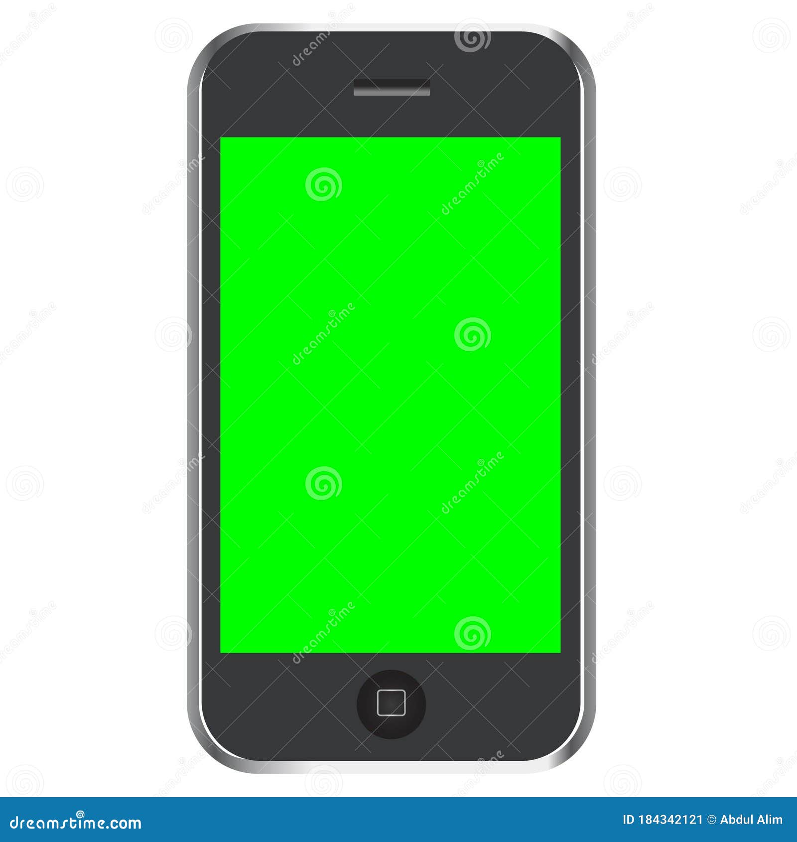 Realistic Smartphone Mockup. Cellphone Frame with Green Screen Isolated ...
