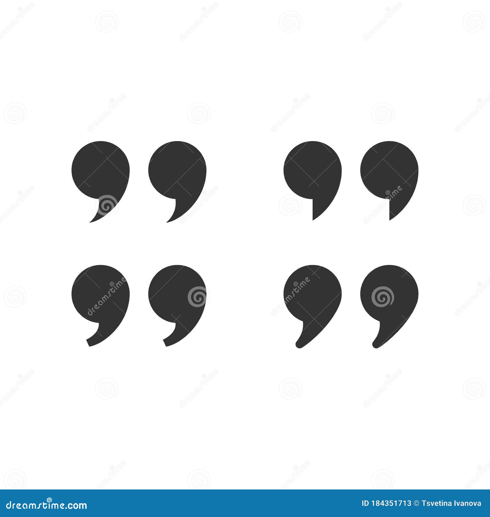 Quotes or speech marks stock vector. Illustration of comma - 184351713