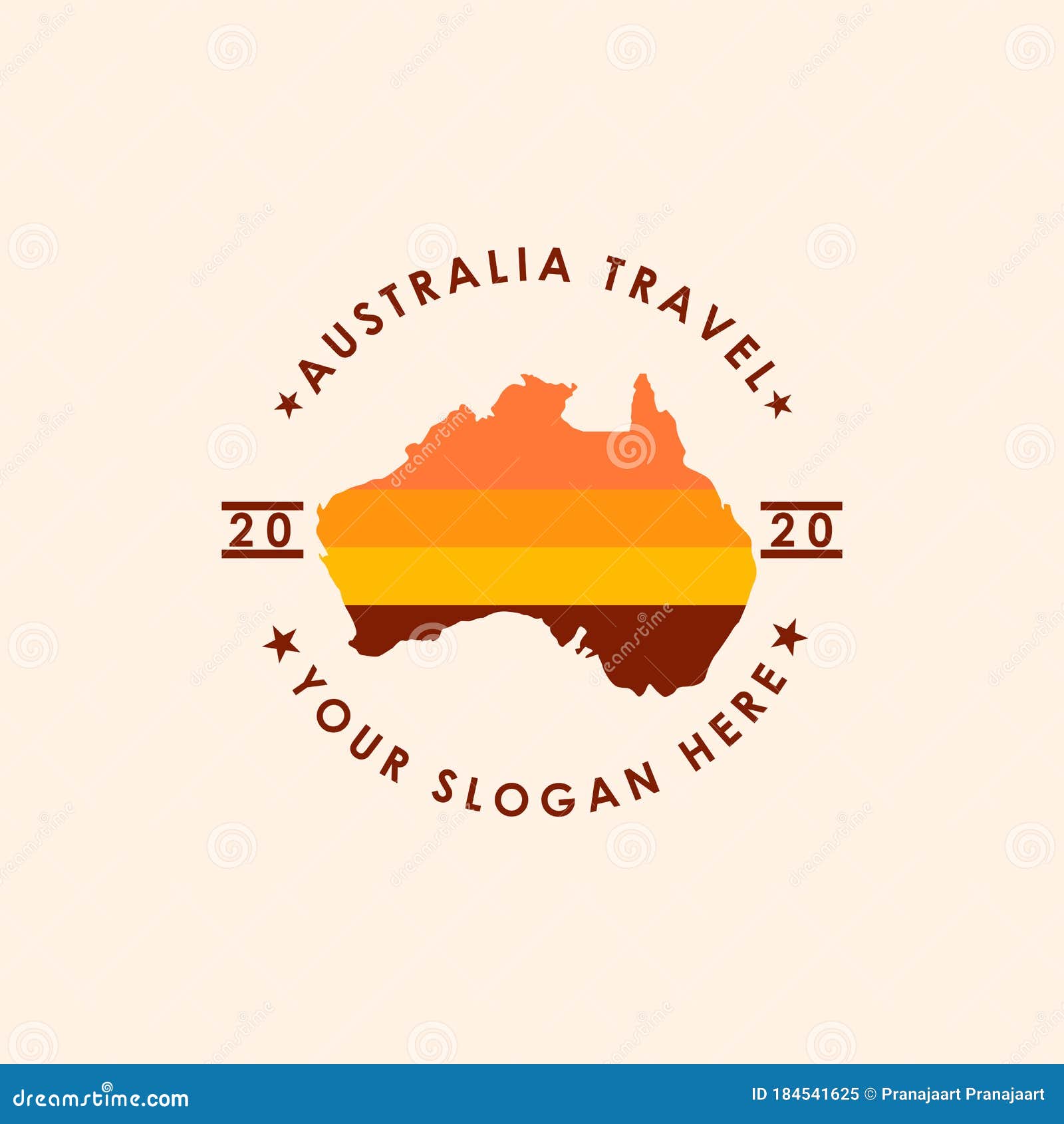 Vintage Australia Map Travel Vector Logo Illustration Stock Vector ...