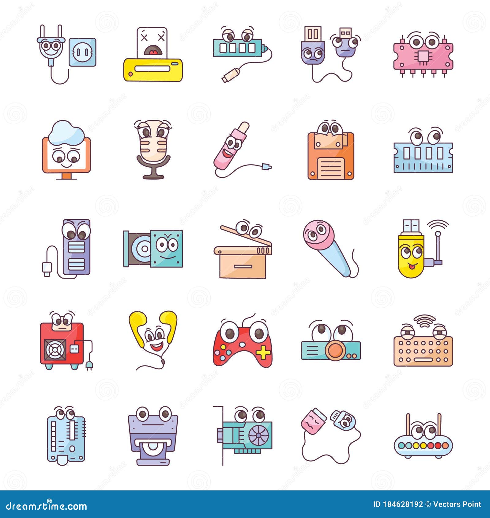 Hardware Components Doodle Vector Pack Stock Vector - Illustration of ...