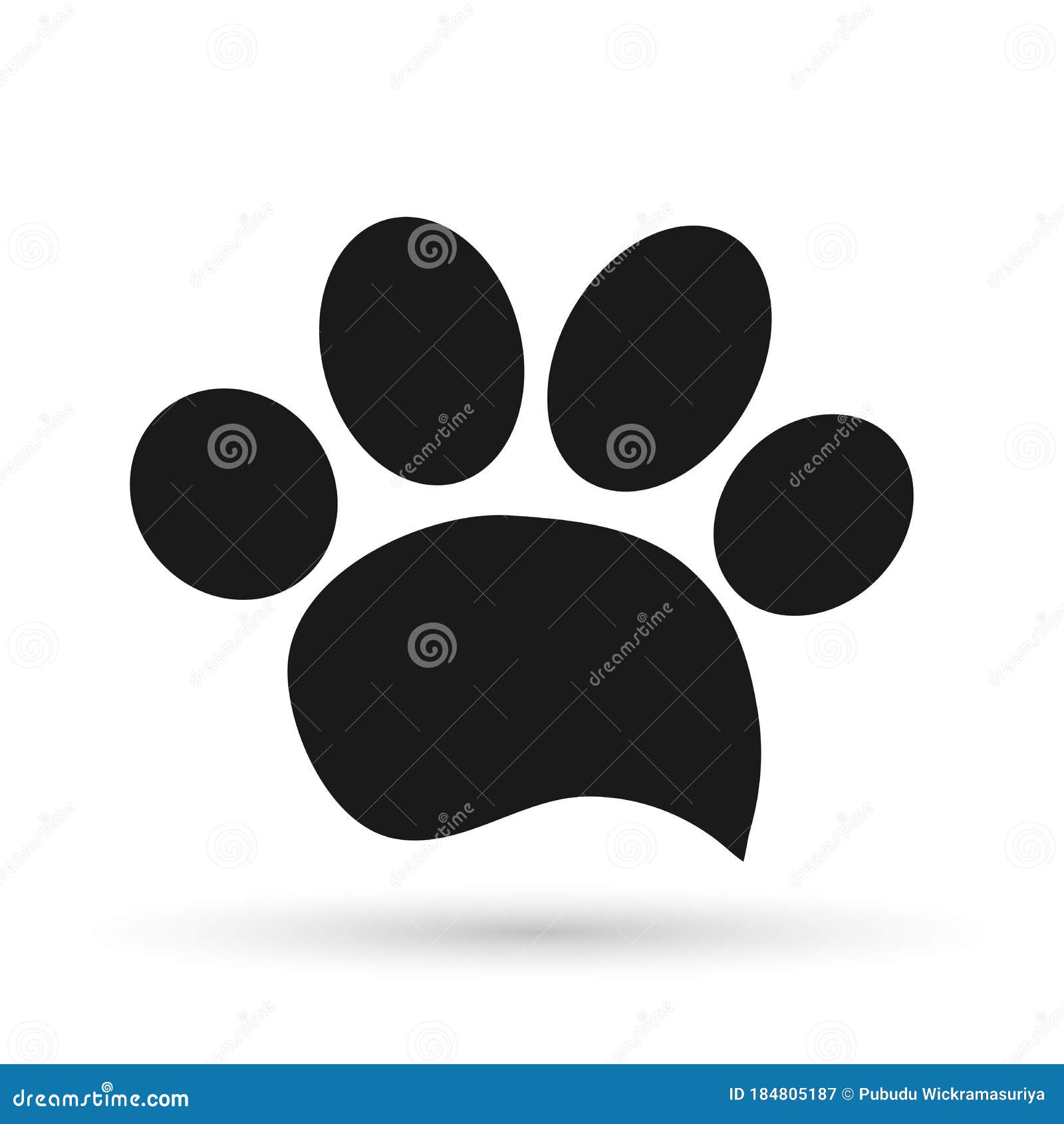 Abstract Dog Paw Print Vector Draw Icon Logo | CartoonDealer.com #184805187