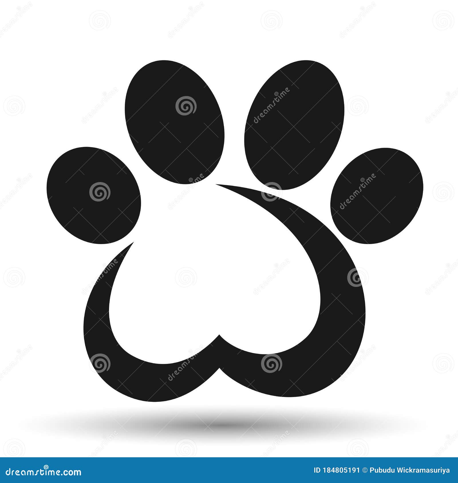 Abstract Dog Paw Print Vector Draw Icon Logo Stock Vector ...