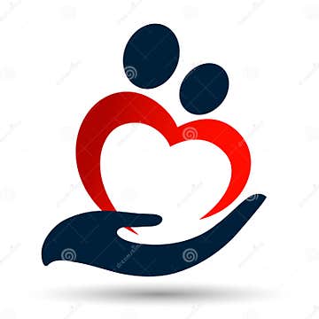 Heart Love Medical Health Couple Hand Care Family Care Hand Logo Vector ...