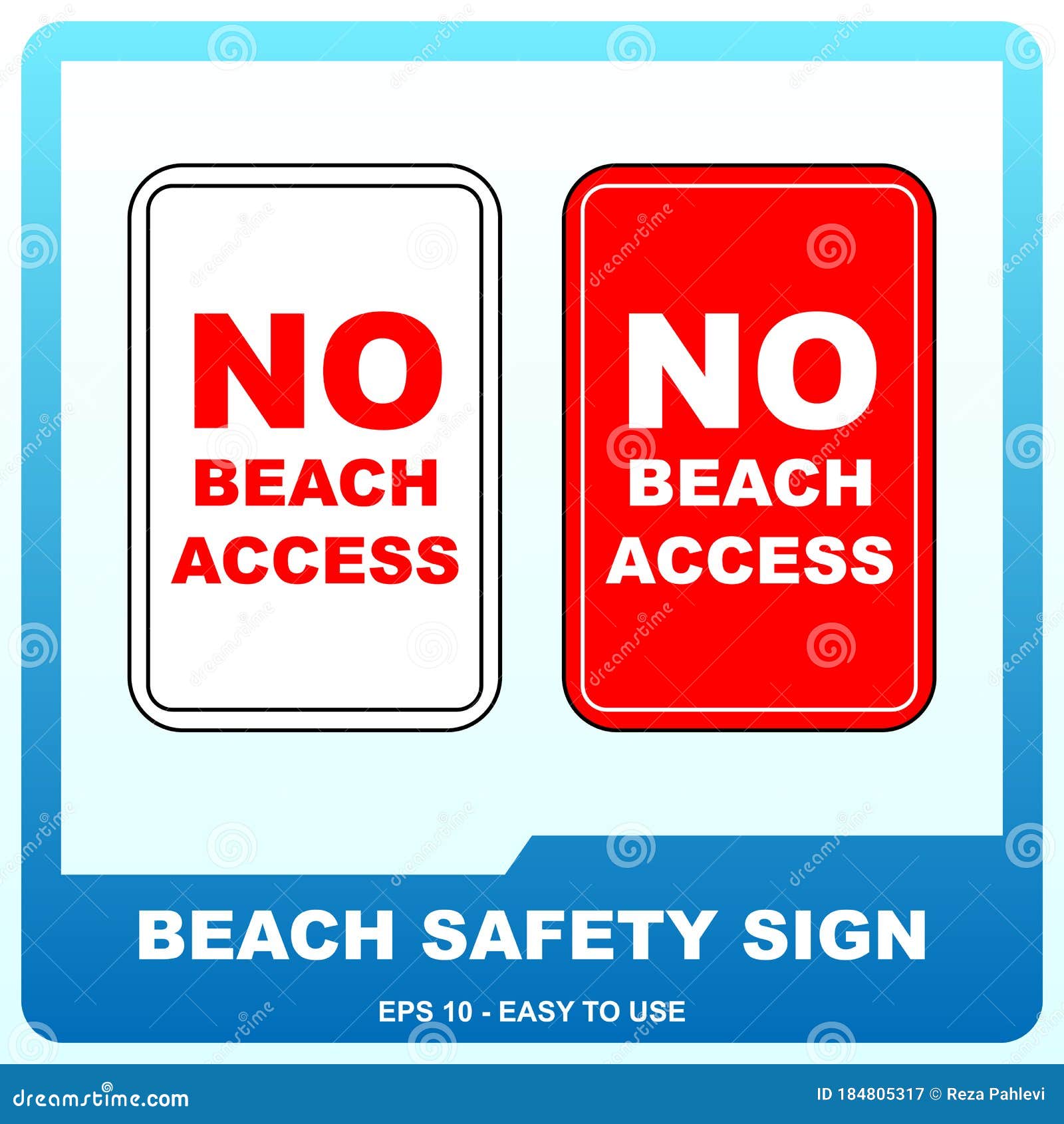 Beach Safety Sign To Guide Visitor Stock Vector - Illustration of ...