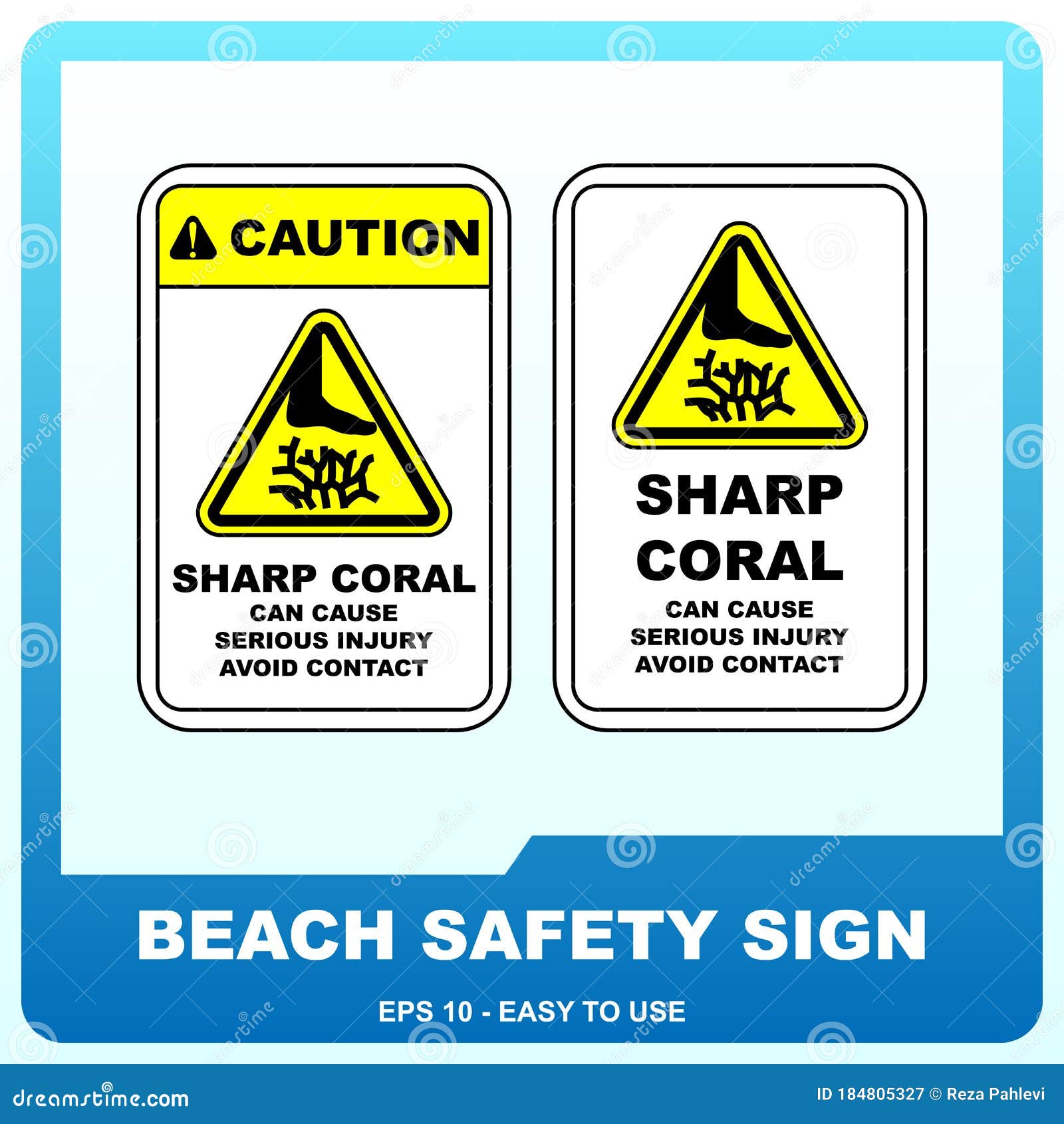 Beach Safety Sign To Guide Visitor Stock Vector - Illustration of rule ...