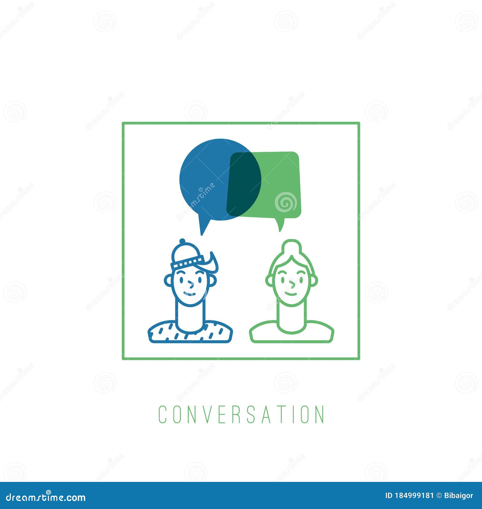 Outline Conversation Speech Bubbles Vector Icon. Isolated Black Simple ...