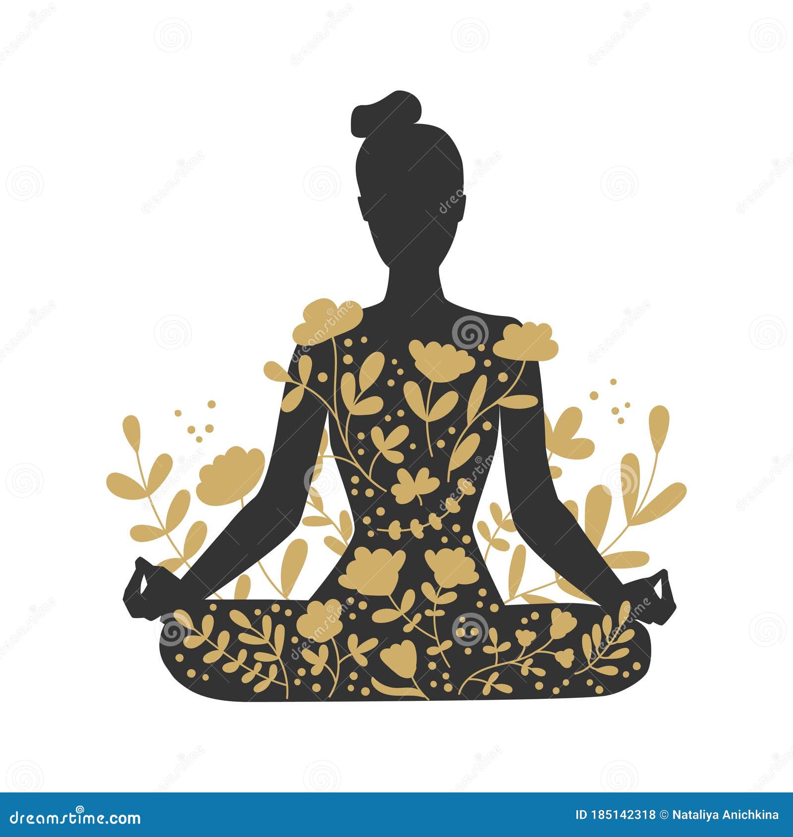 Lotus Position Clipart. Woman In Lotus Position Vector Clipart. Lotus ...