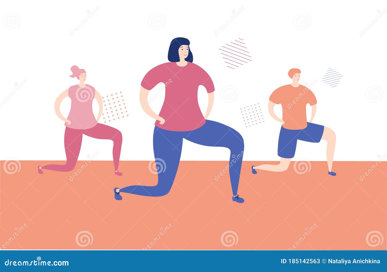 People Working Out Together. Stock Vector - Illustration of basic ...