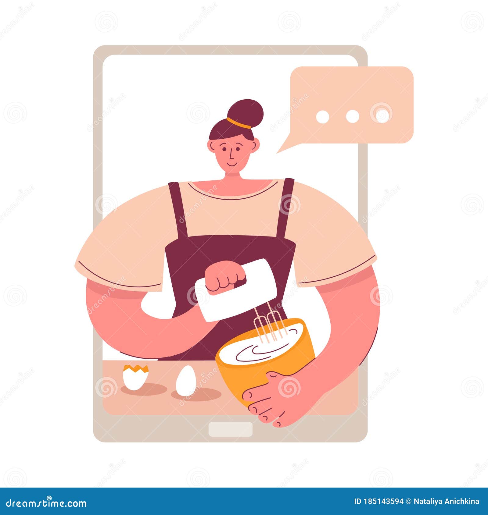 Online Baking Course. Cooking Video Tutorial on a Phone Stock Vector ...