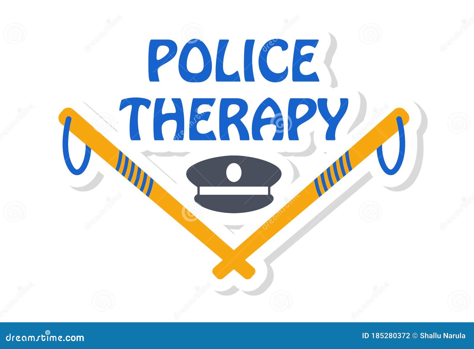 Vector Illustration of Police Therapy Text Sticker Stock Vector ...