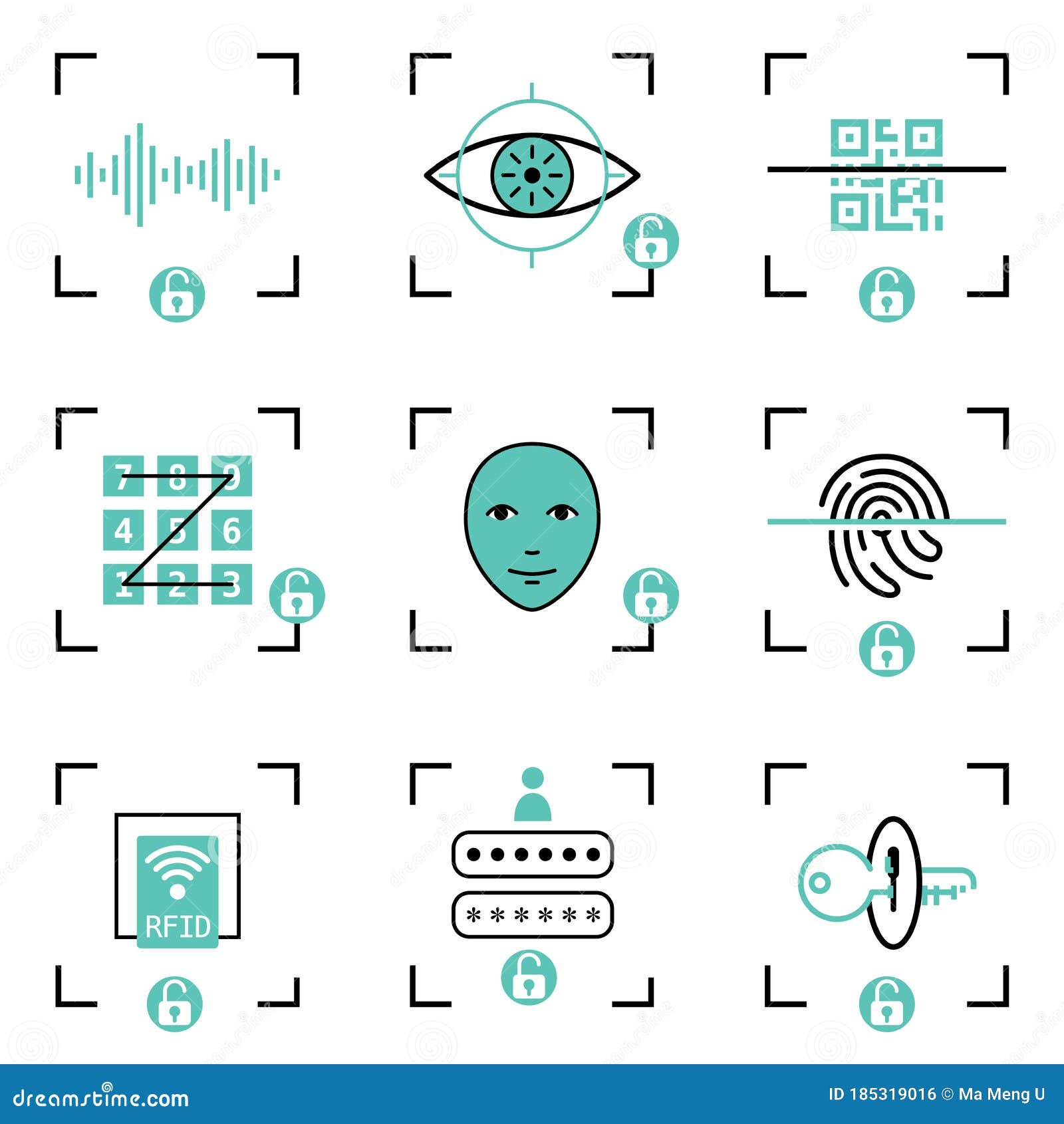 Set of Security Login Logo Icon Vector Design Stock Vector ...