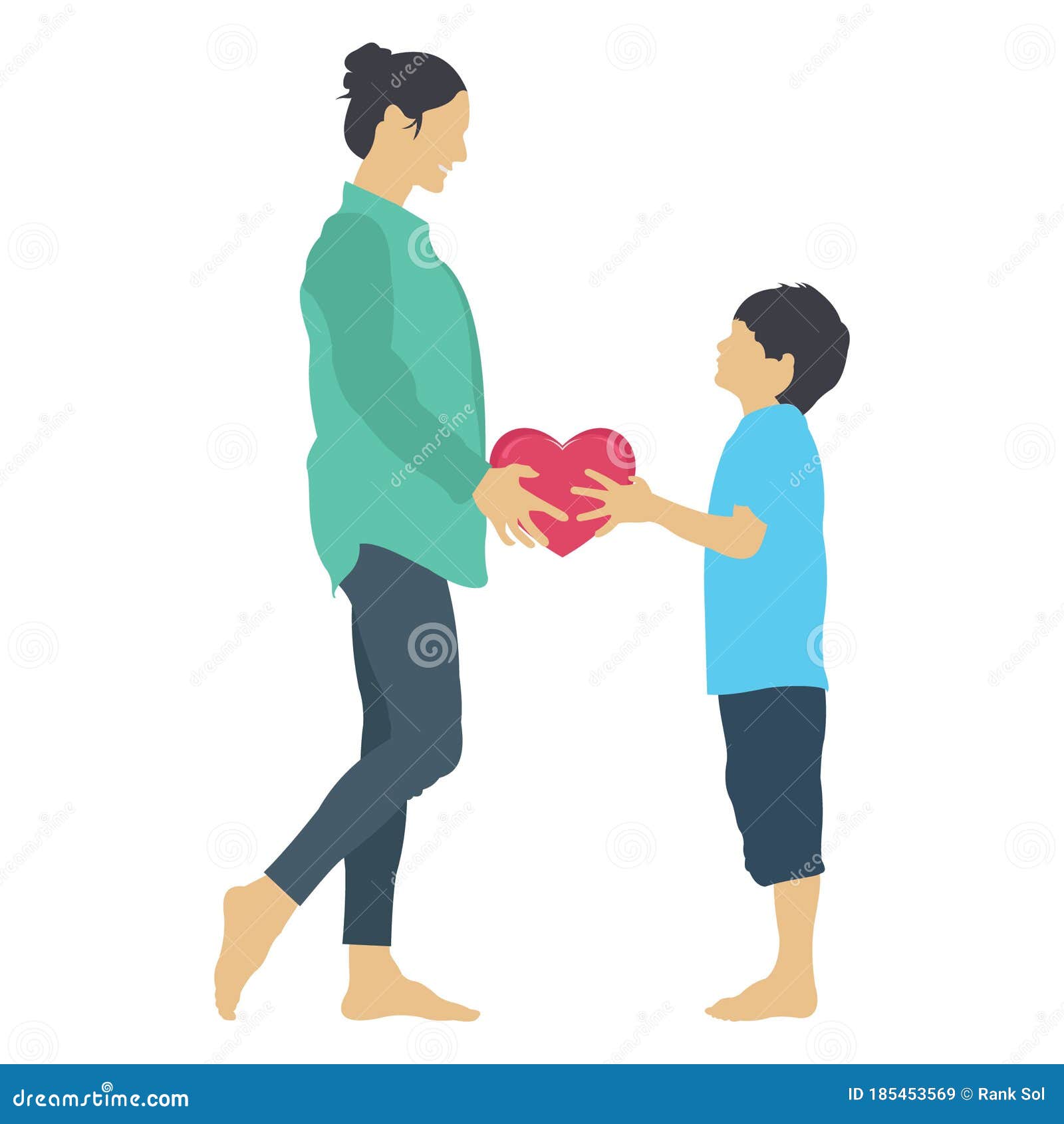 Boy with Mom Vector Icon Which Can Easily Modify or Edit Stock Vector ...