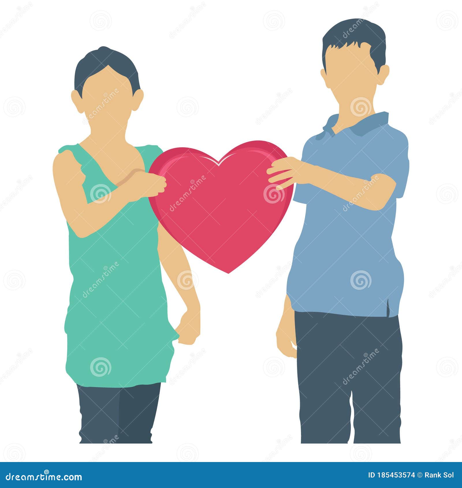 Couple with Hearts Vector Icon Which Can Easily Modify or Edit Stock ...