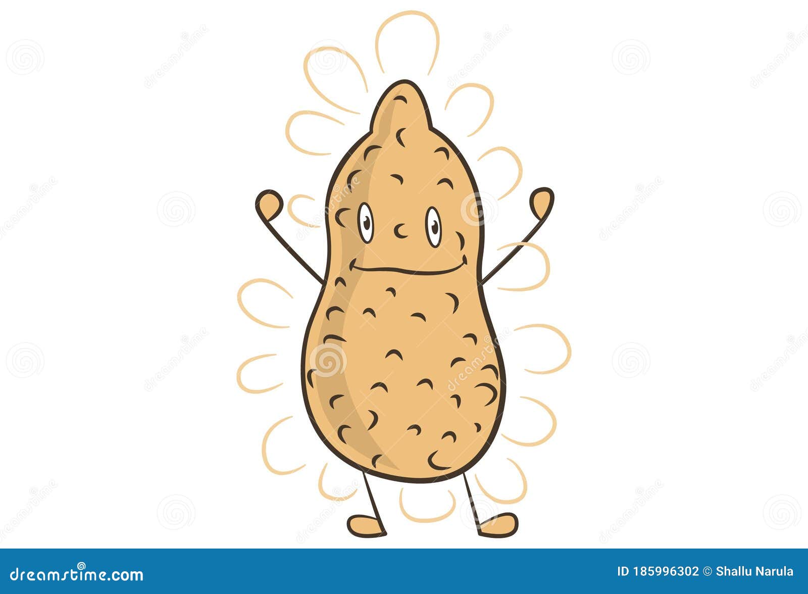 Vector Cartoon Illustration of Groundnut Stock Vector - Illustration of ...