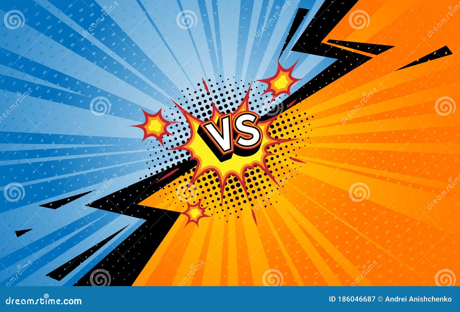 Versus VS Fight Background in Comics Style Stock Vector - Illustration ...