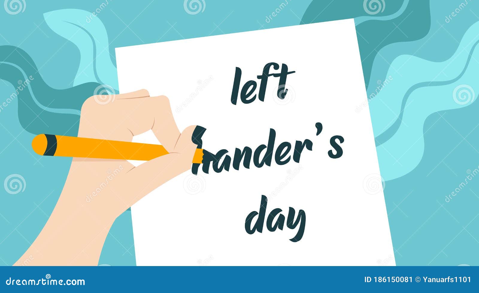 International Left Handers Day Cartoon Vector | CartoonDealer.com ...