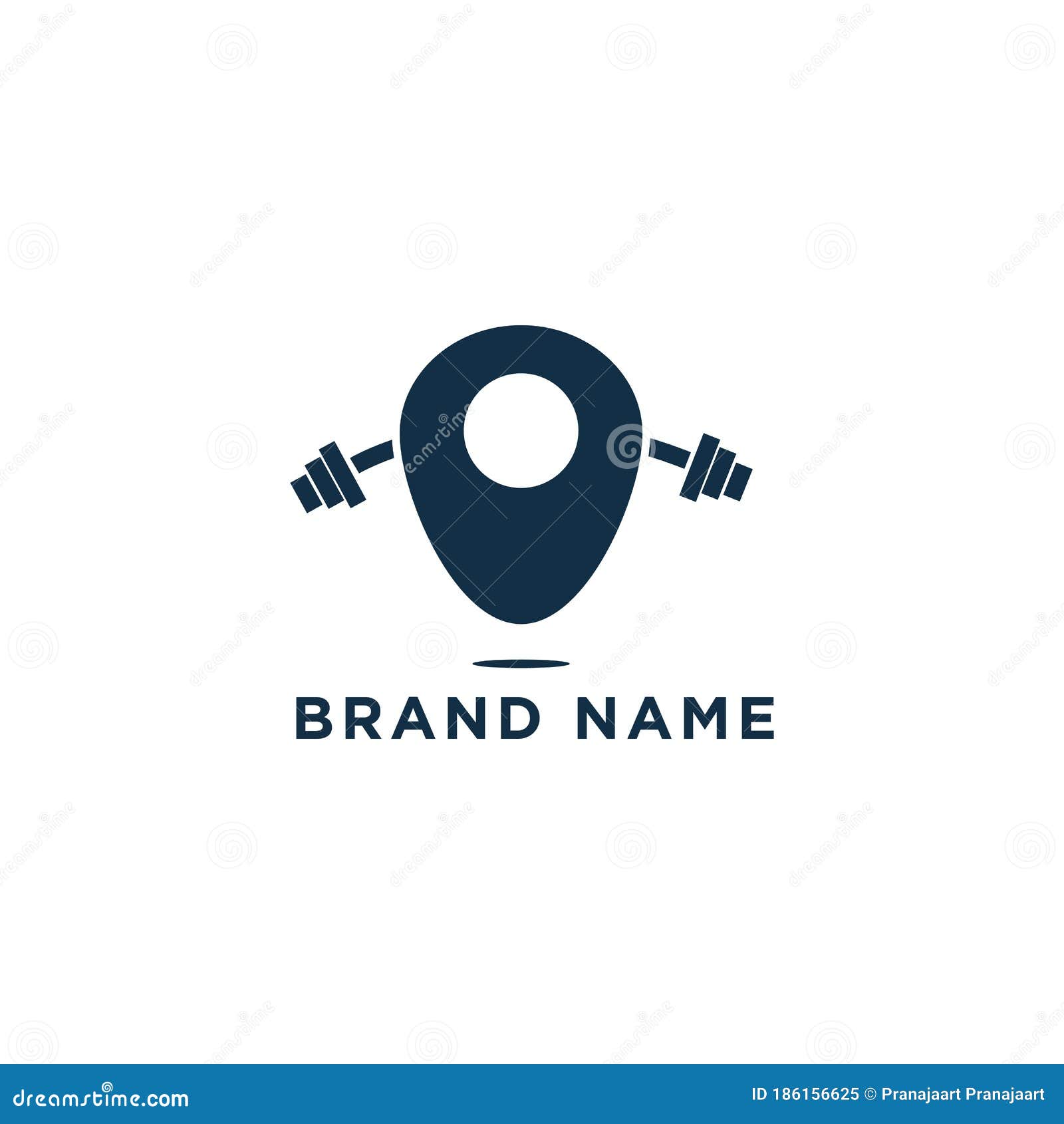 Map Location Fitness Gym Sport Vector Logo Design Stock Vector ...