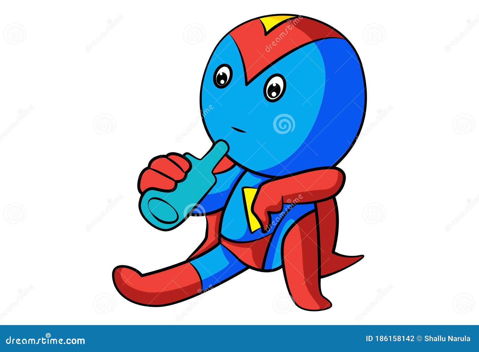 Vector Cartoon Illustration of Hero Stock Vector - Illustration of ...