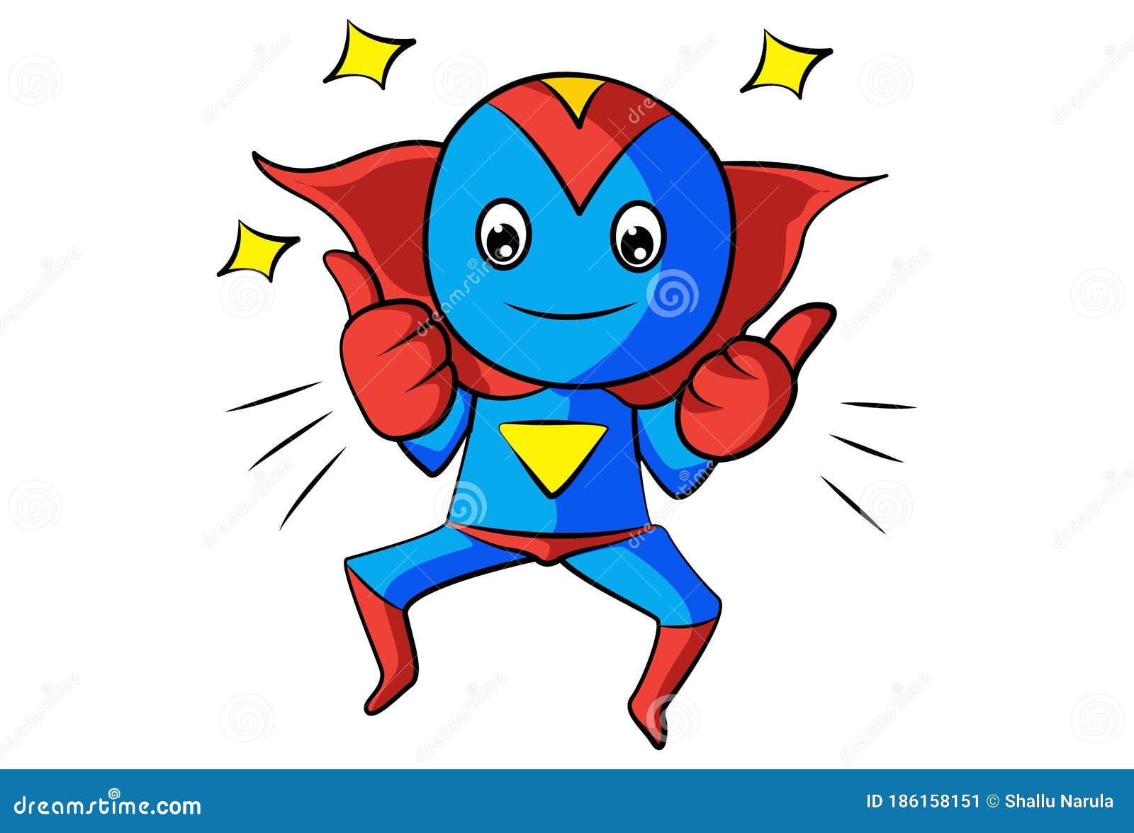 Vector Cartoon Illustration of Hero Stock Vector - Illustration of ...