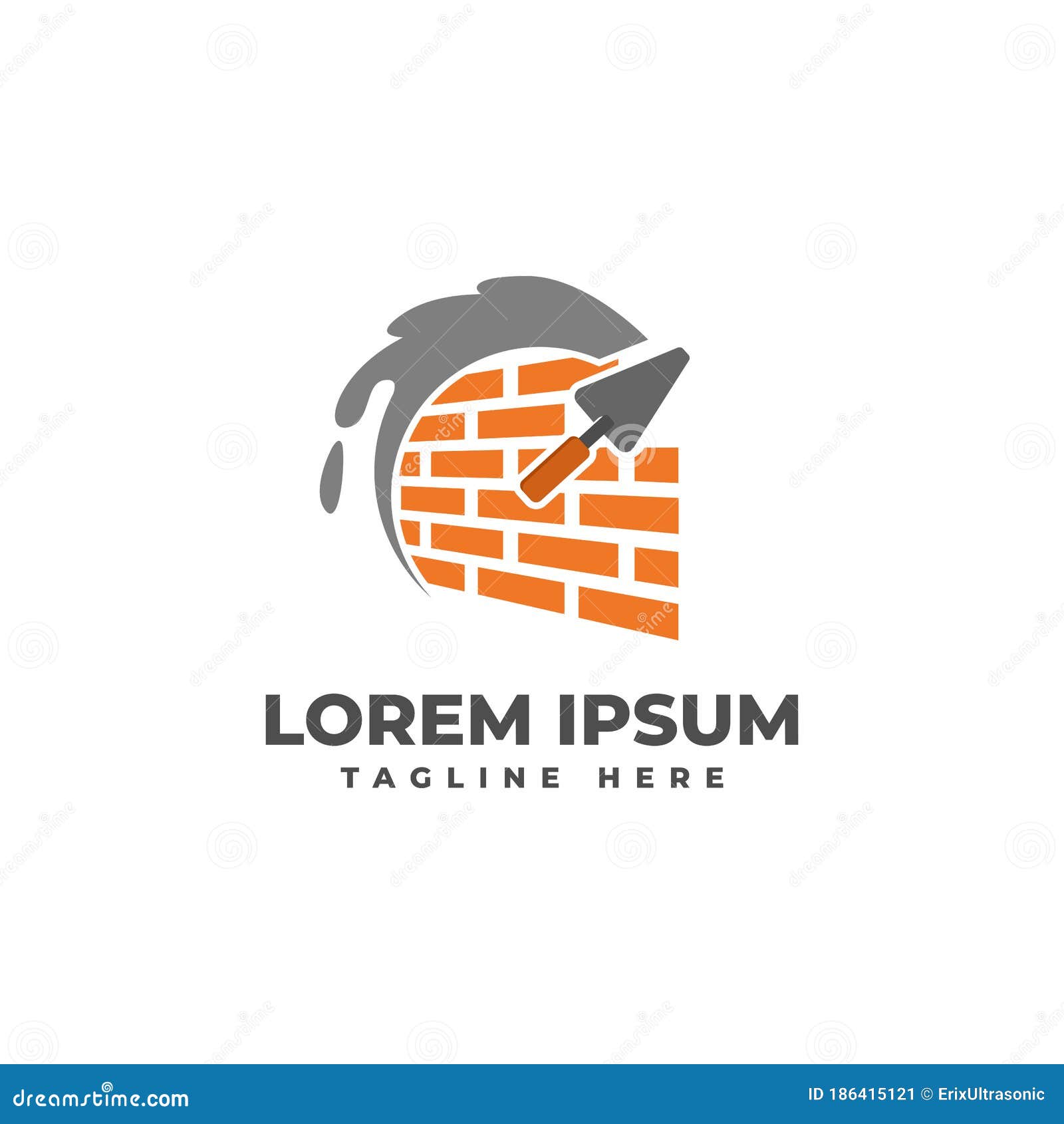 Plastering Cement Brick Wall with Pock Logo Vector Icon Illustration ...