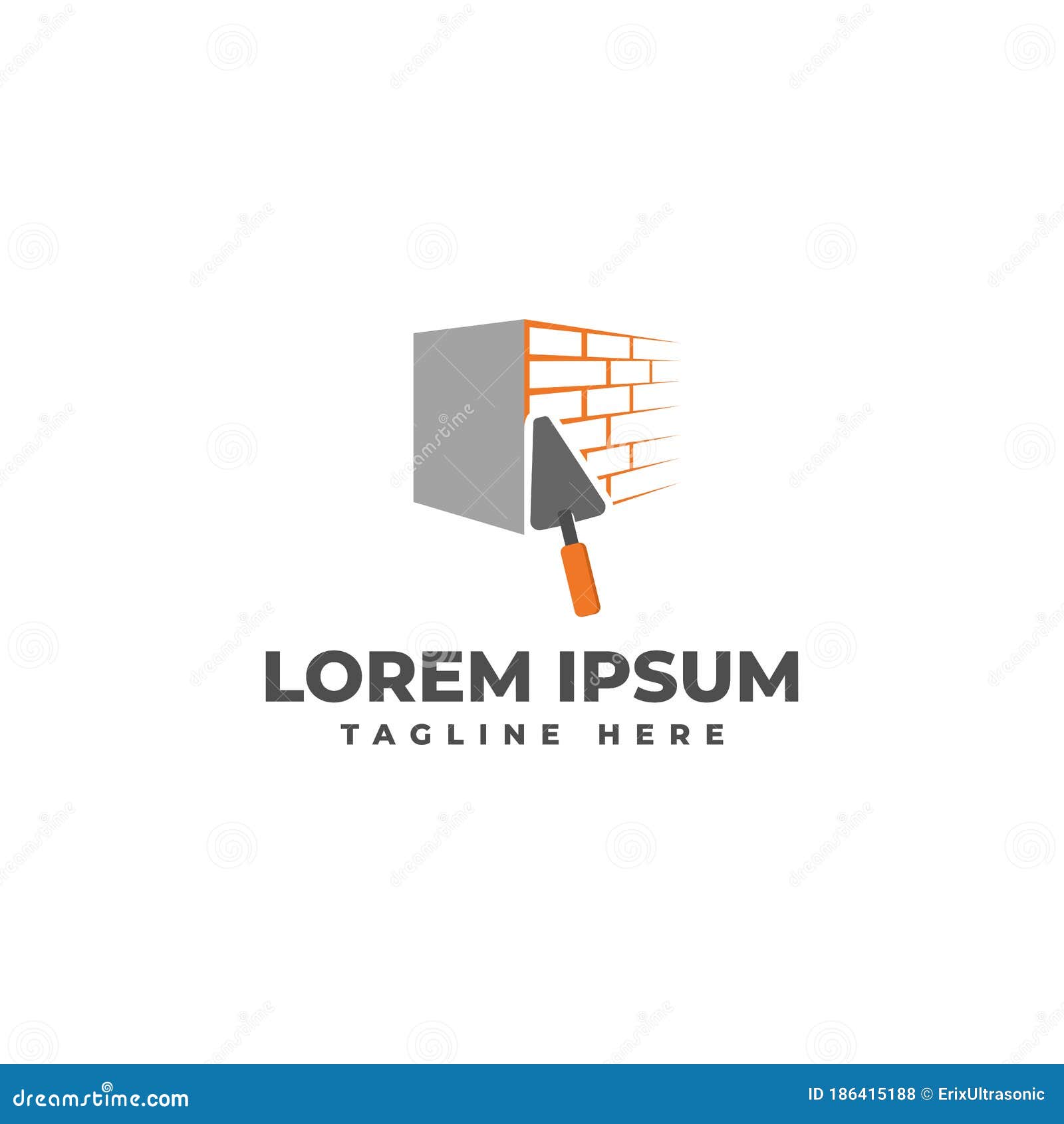 Plastering Cement Brick Wall with Pock Logo Stock Vector - Illustration ...