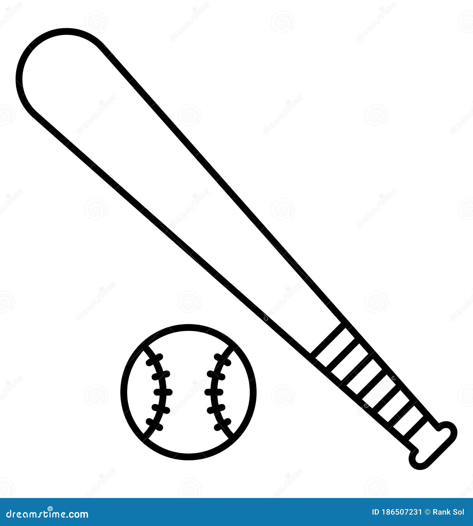 Baseball Line Style Vector Icon Which Can Easily Modify or Edit Stock ...