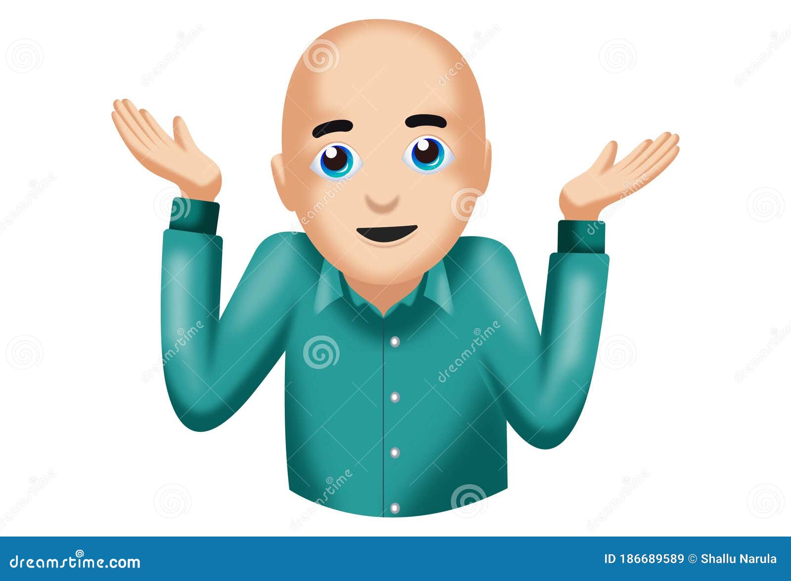 Vector Cartoon Illustration of Bald Man Stock Vector - Illustration of ...