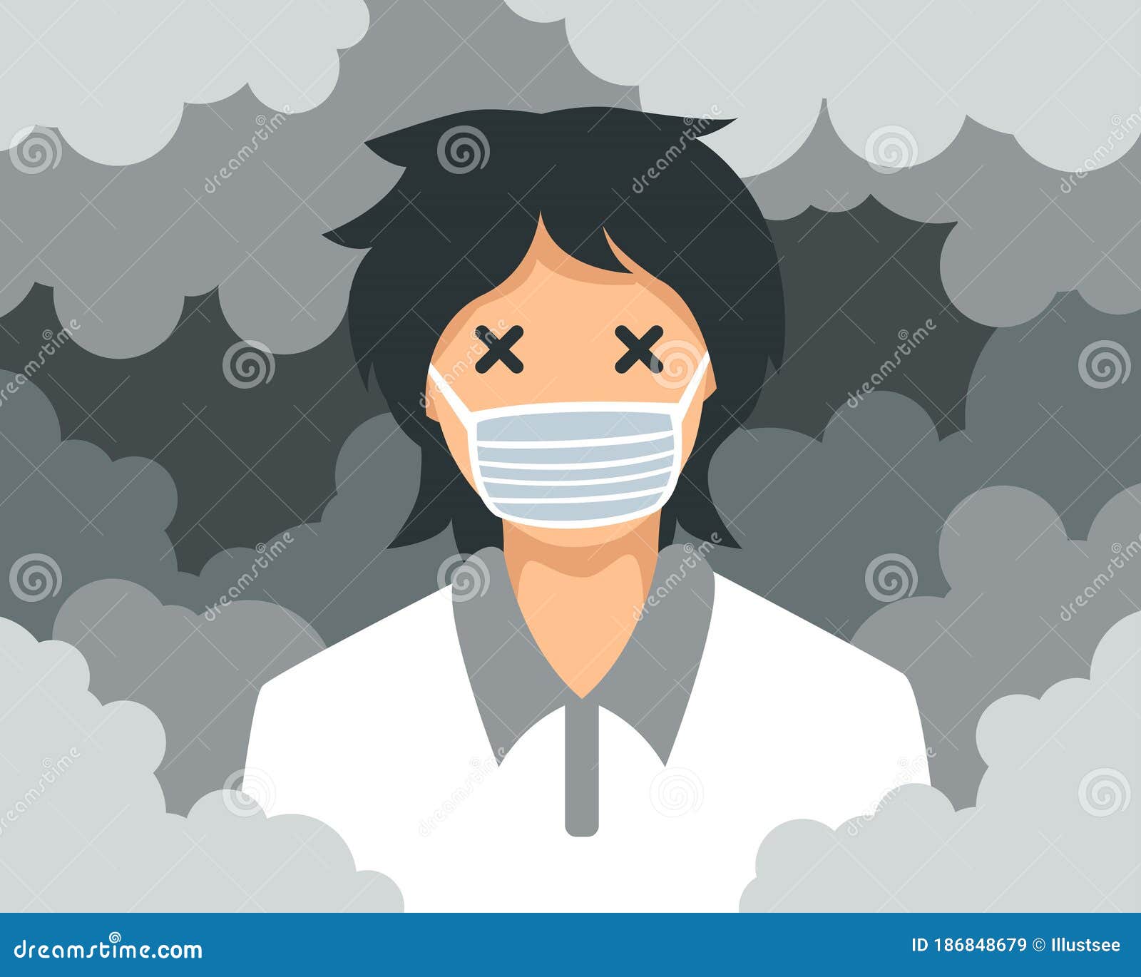 Woman Pollute Environment Landing Page Template. Girl Citizen On Push ... Woman Pollute Environment Landing Page Template. Girl Citizen On Push ...