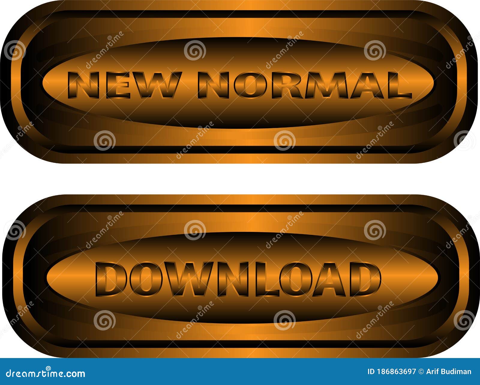 Download New Normal Vector Button with Bronze Backgrounds Stock Vector ...