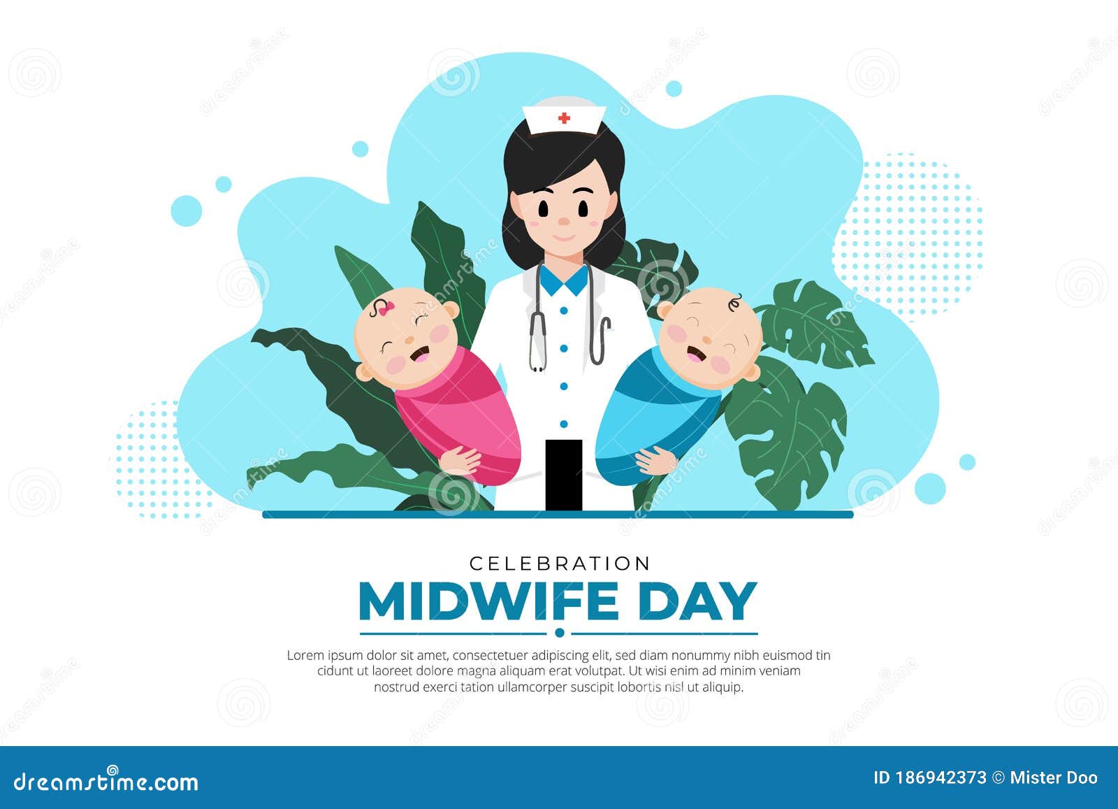 Celebration Midwife Day Background. Midwife Day Design with Baby Boy ...