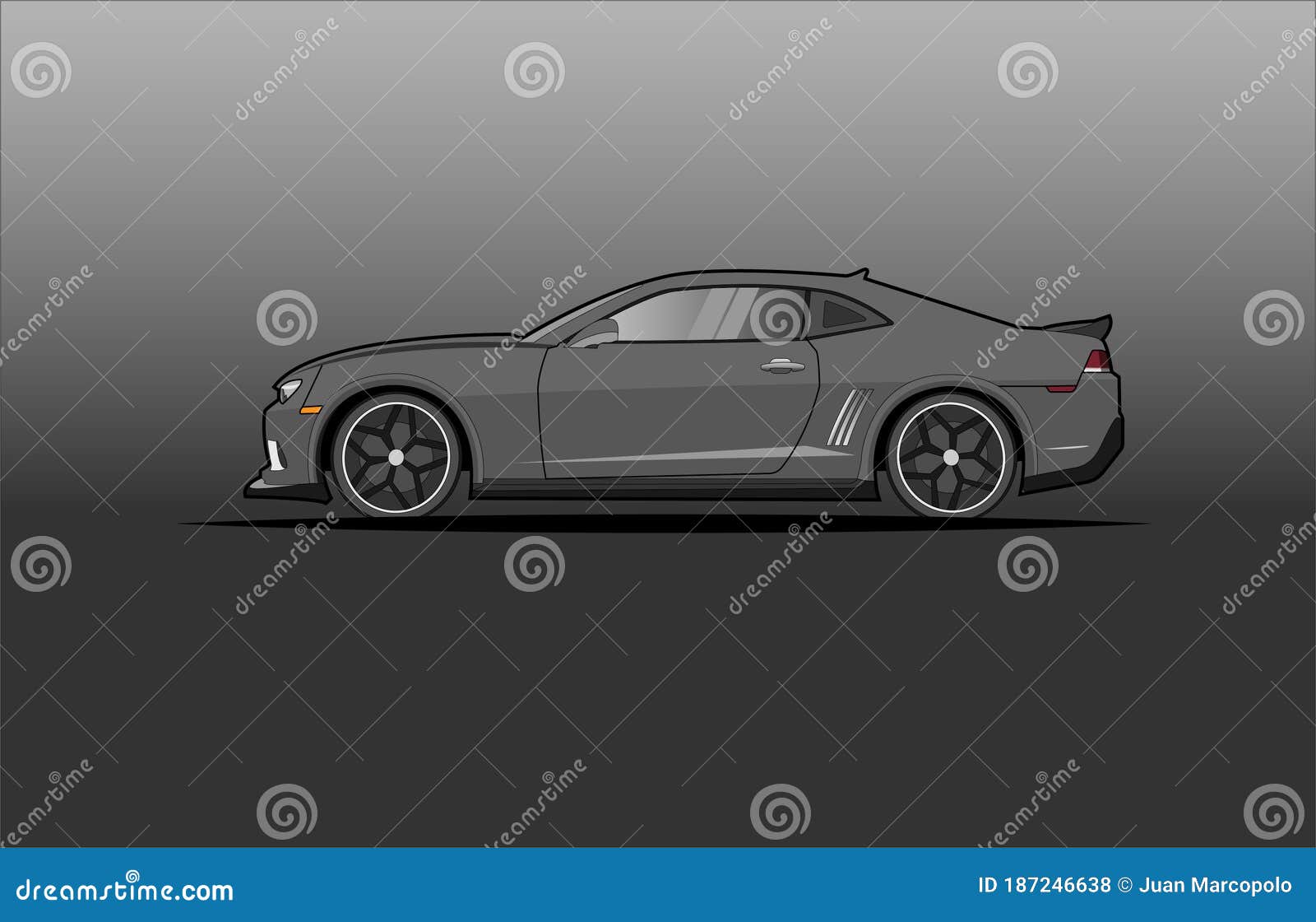 Gray Luxury Car Vector Illustration Stock Illustration - Illustration ...