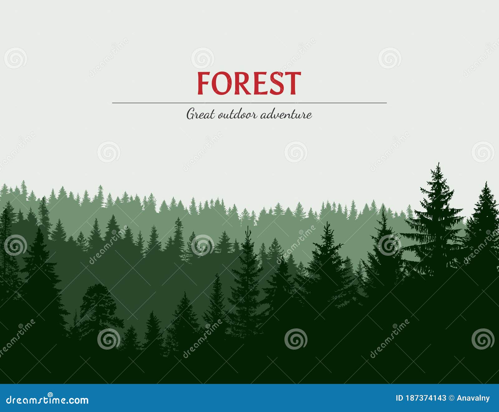 Abstract Background. Forest Wilderness Landscape. Template for Your ...