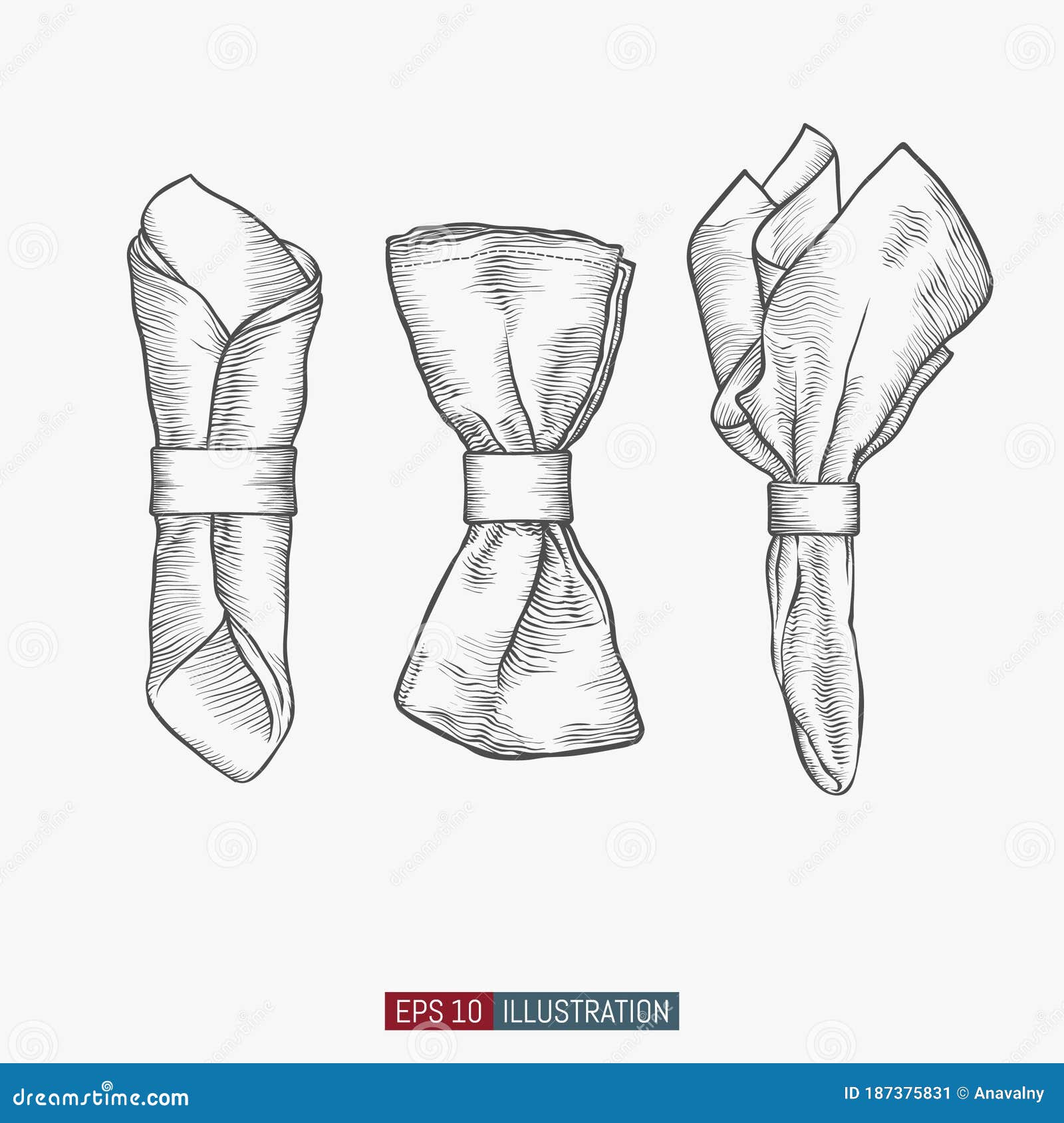 Hand Drawn Napkins Set. Engraved Style Vector Illustration Stock Vector ...