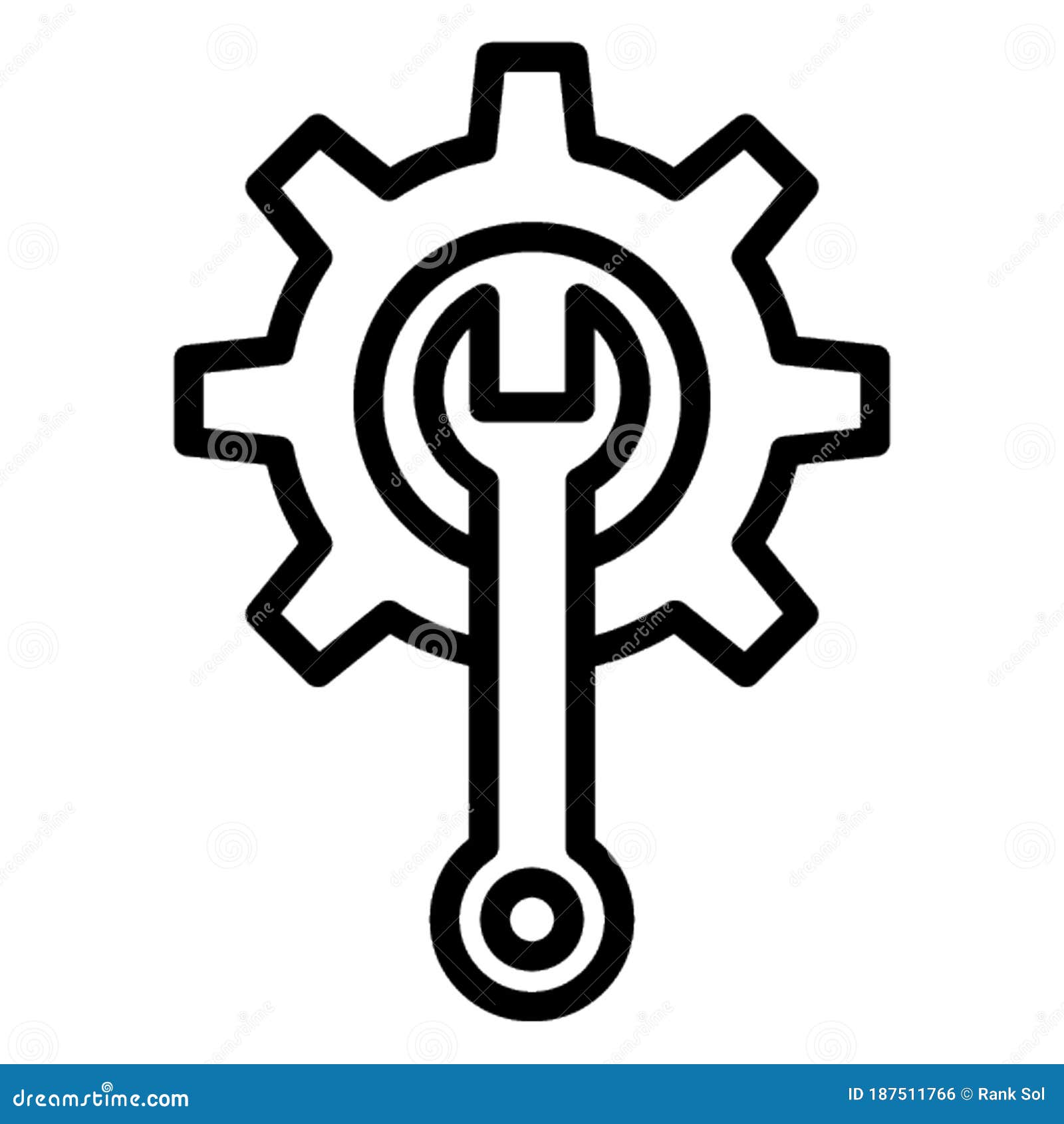 Cog Glyph Style Vector Icon Which Can Easily Modify or Edit Stock ...