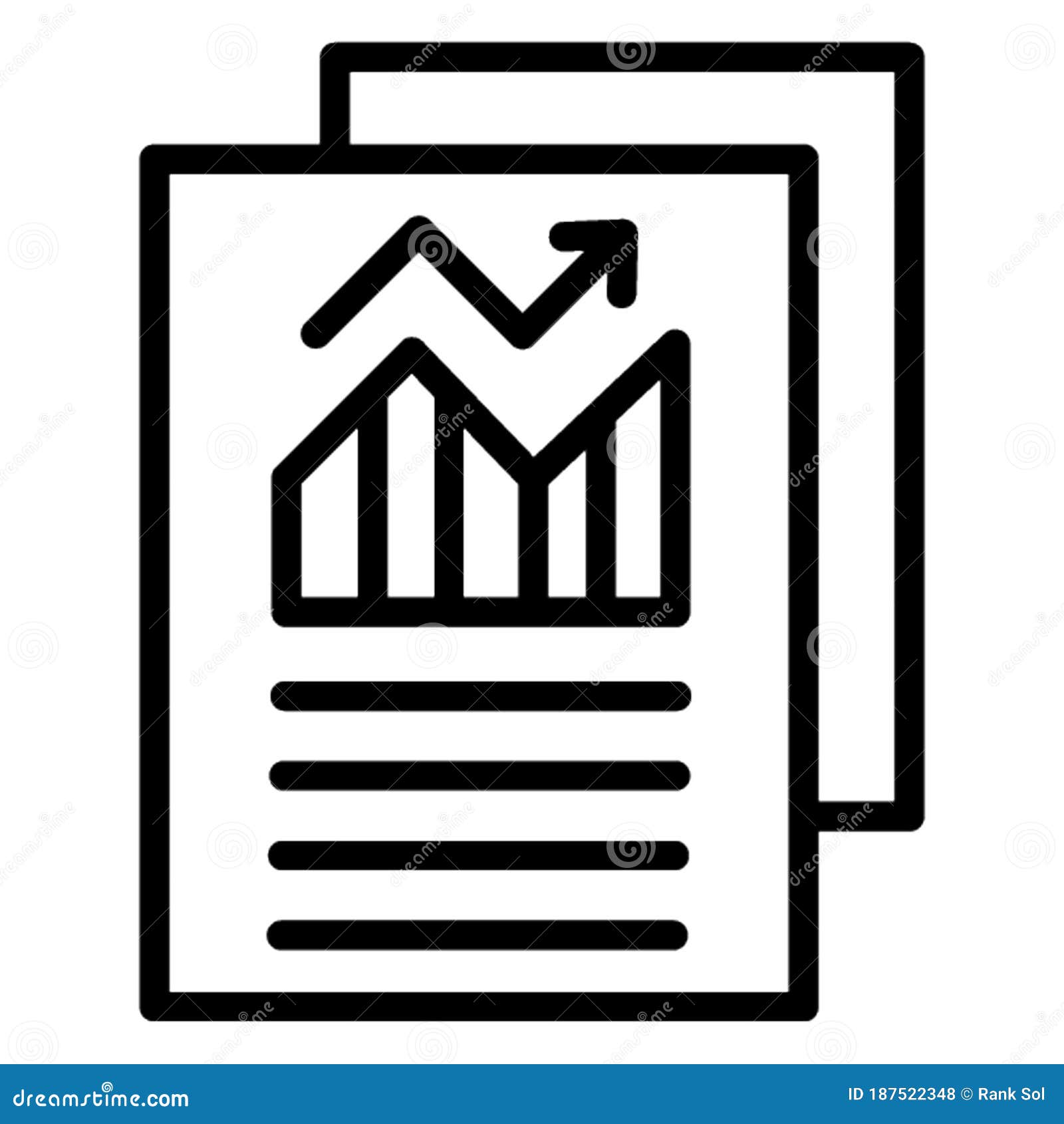 Business Graph Report Glyph Style Vector Icon Which Can Easily Modify ...