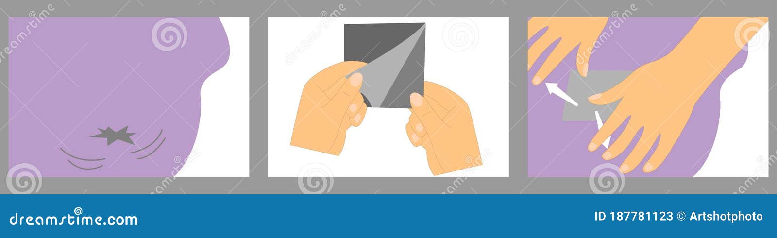 Repair Patch, Instructions for Use Stock Vector - Illustration of ...