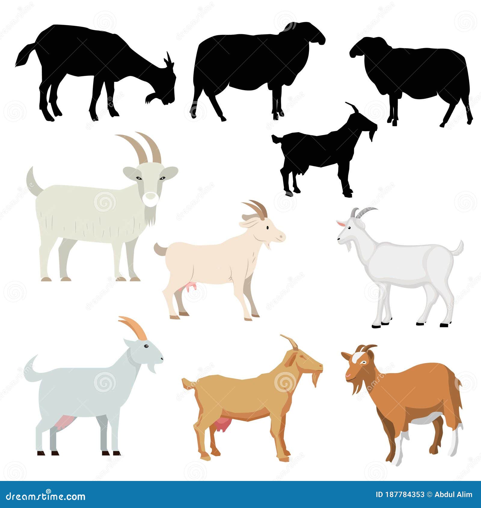 Collection of the Various Vector of Goats Stock Vector - Illustration ...