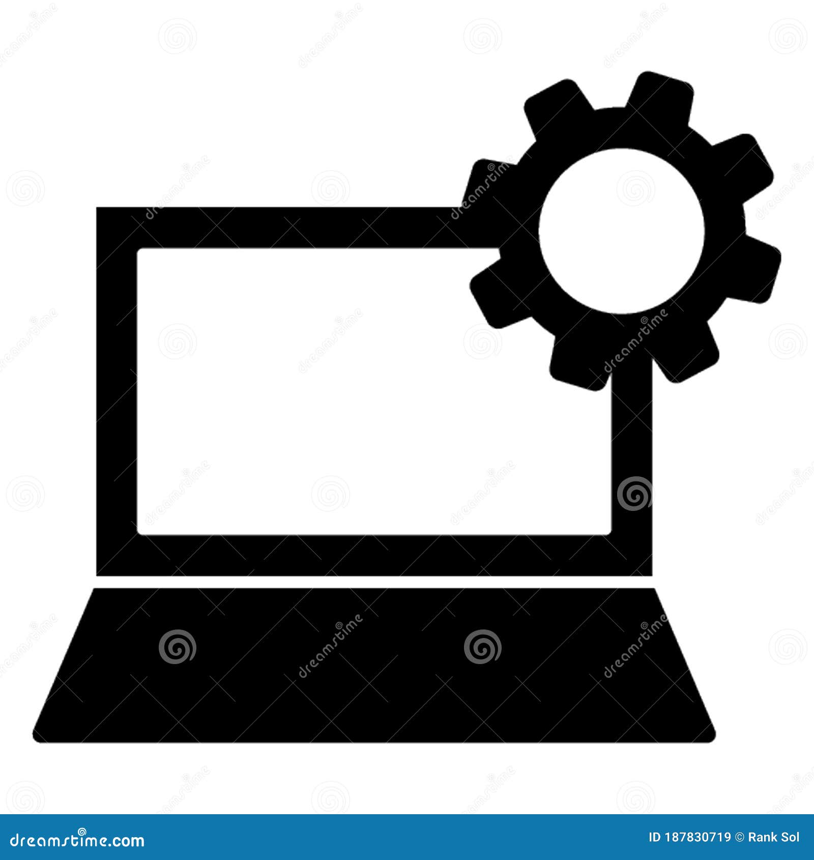 Cog Glyph Style Vector Icon Which Can Easily Modify or Edit Stock ...