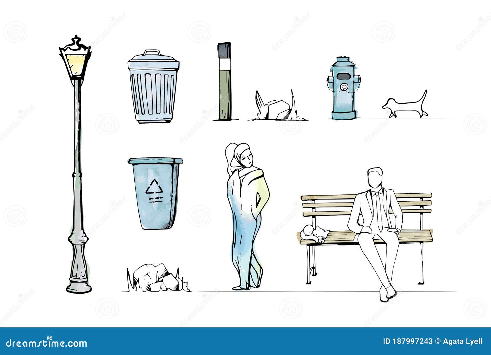 Street_tree_colour-02-01 stock vector. Illustration of element - 187997243