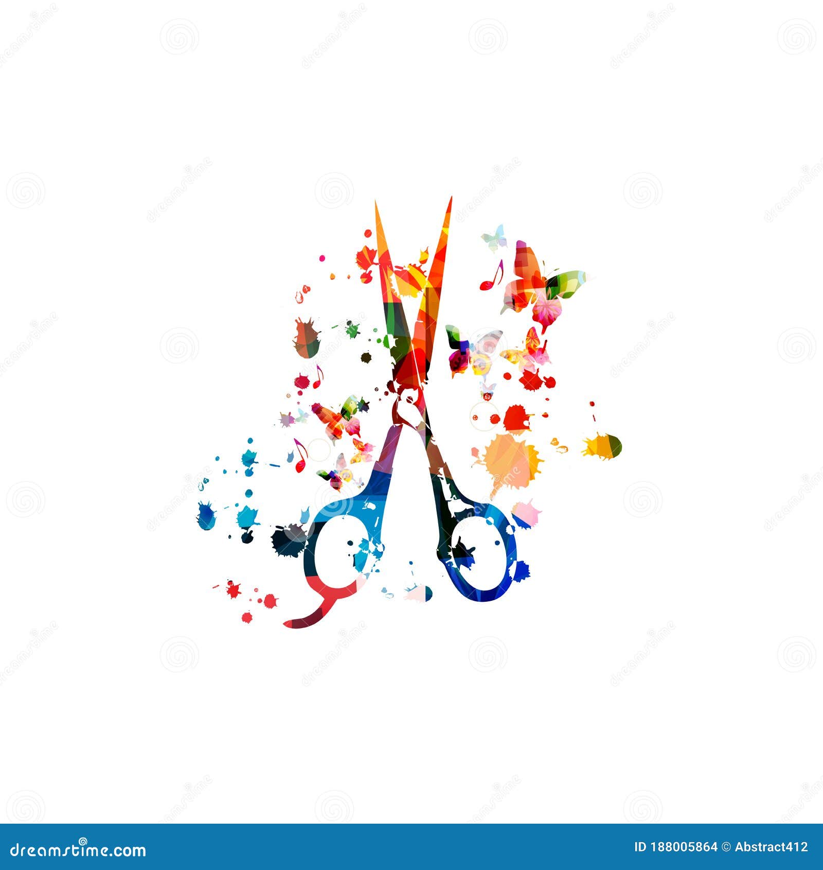 Colorful Isolated Scissors Vector Illustration Design for Beauty and ...