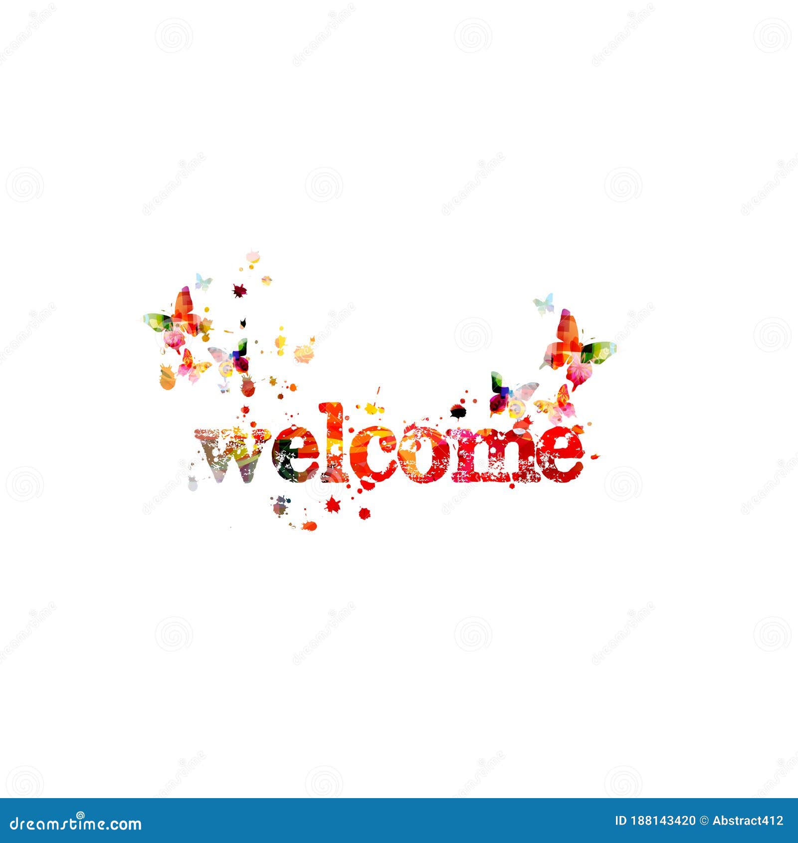 Colorful Welcome Word Lettering Vector Illustration Design. Calligraphy ...
