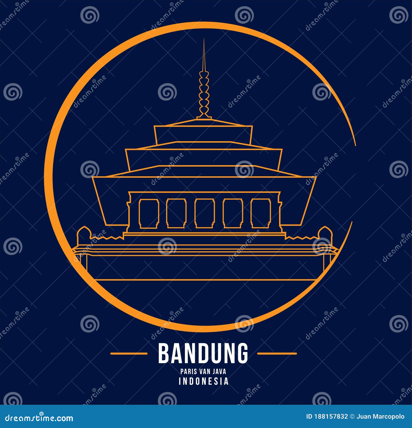 Gedung Sate Bandung Vector Illustration Stock Vector - Illustration of ...