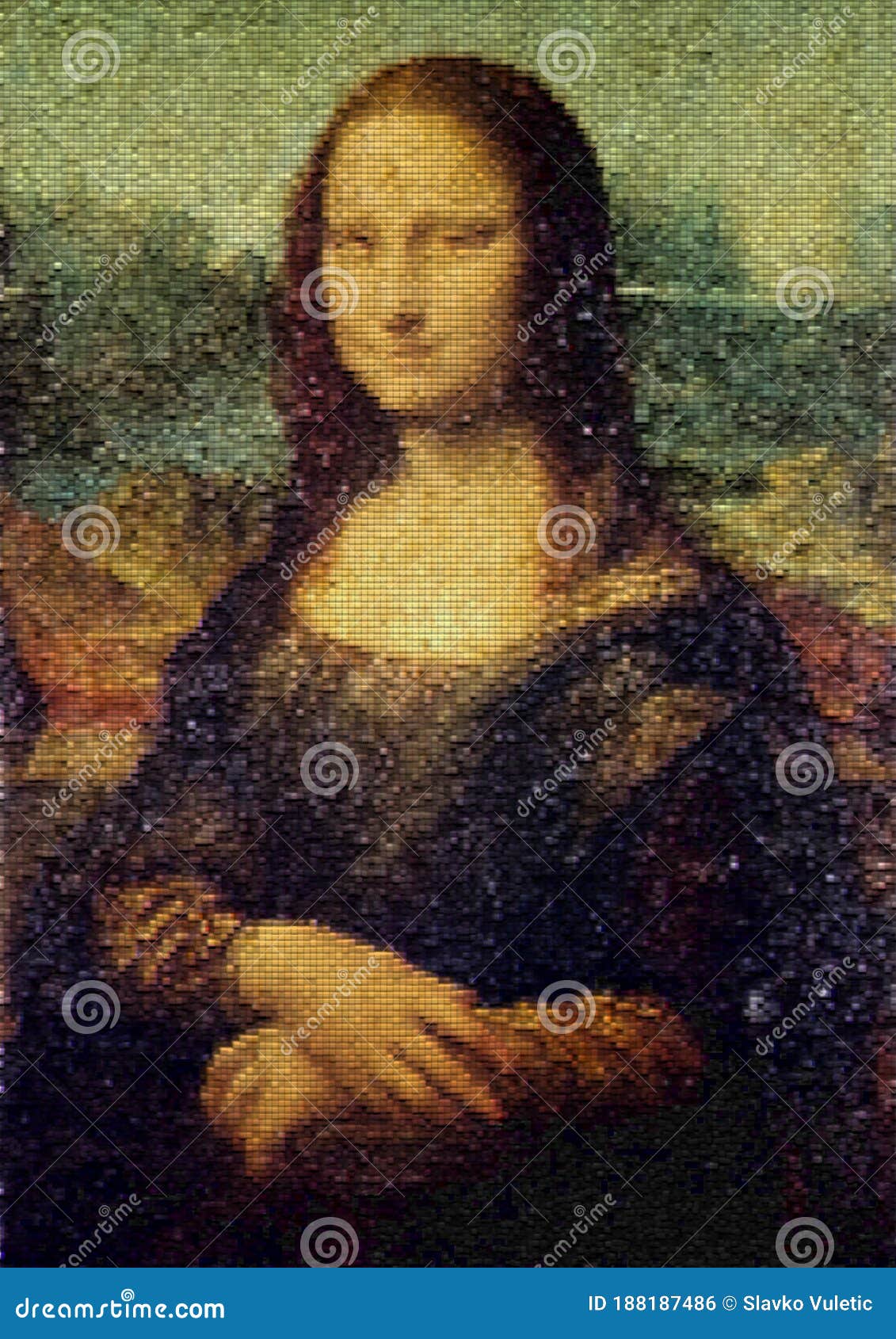 Mona Lisa Triangle Polygon Background Frame. Abstract Geometrical ...