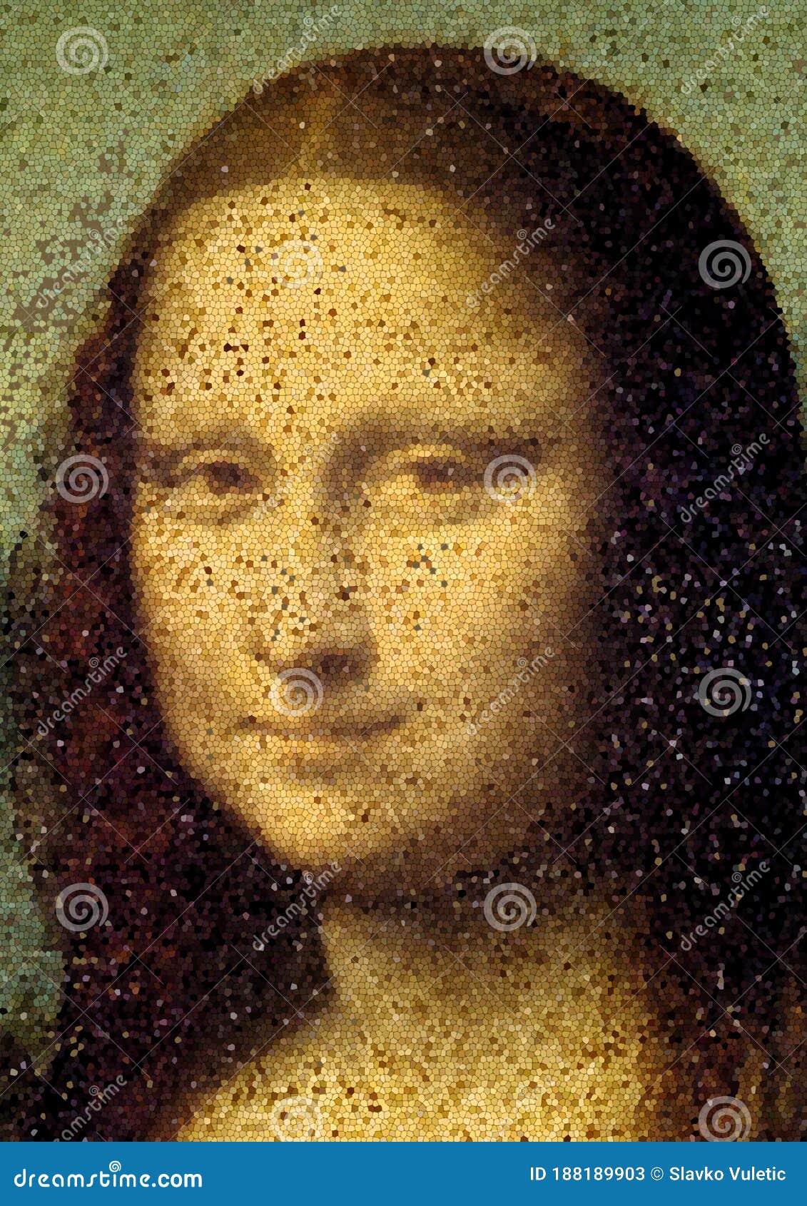 Mona Lisa Triangle Polygon Background Frame. Abstract Geometrical ...